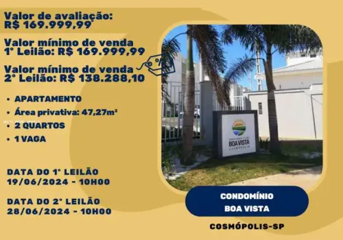 Apartamentos com piscina na Rua Monte Castelo em Cosmópolis | Chaves na Mão